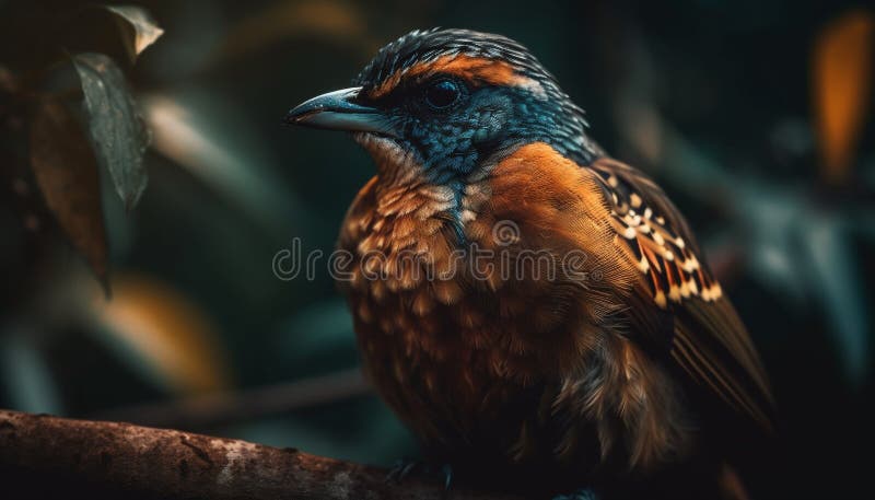 Spotted Hawk Perching on Branch, Looking Fierce Generated by AI Stock ...