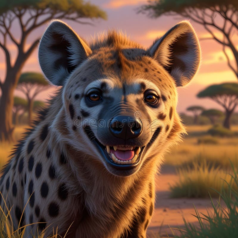 Spotted Hyena Created with Generative AI. Spotted Hyena in the Morning ...