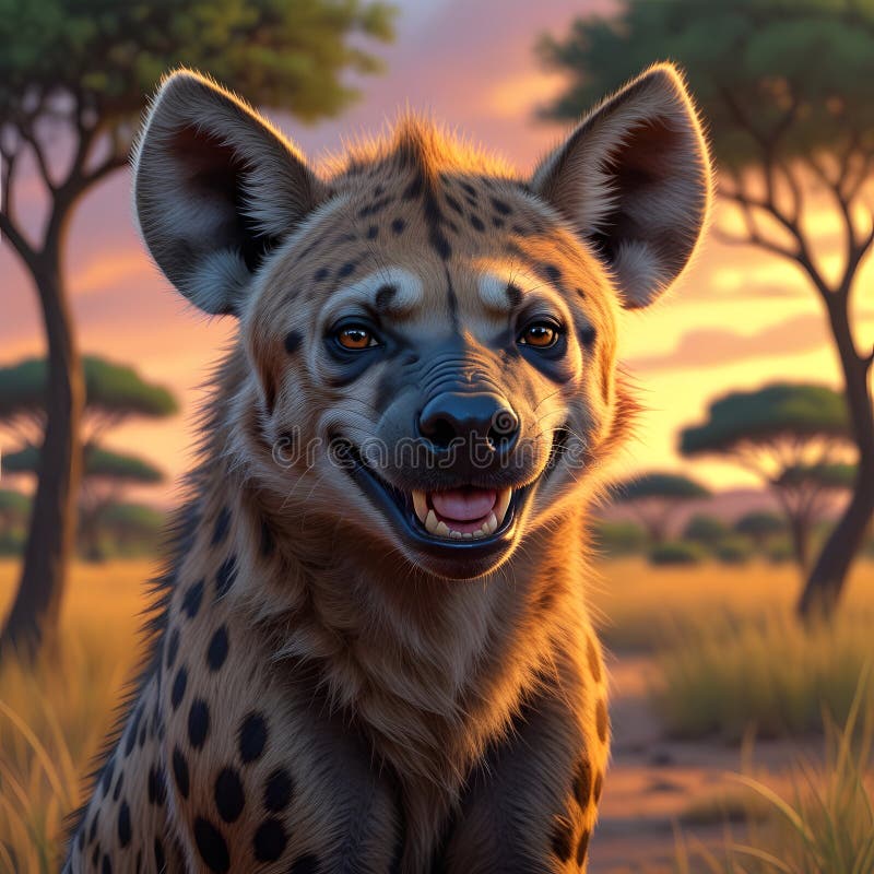 Spotted Hyena Created with Generative AI. Spotted Hyena in the Morning ...