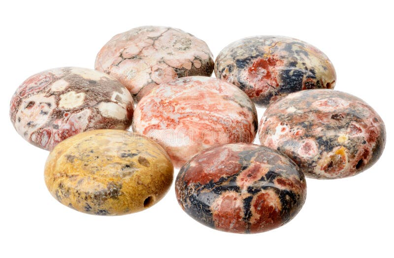 Spotted jasper coin beads stock photo. Image of precious - 36036428
