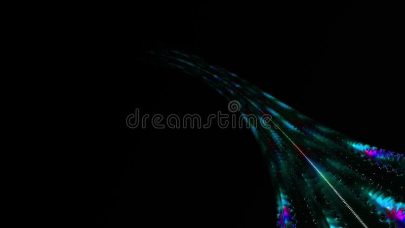 Spotted Line Flowing on Black Background. Speed, Big Data Loop Able ...