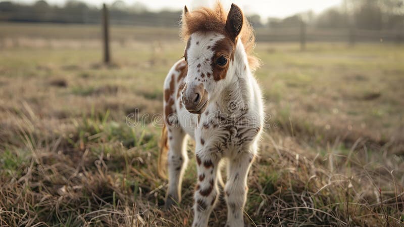 Spotted Little Pony in Summer. Generative Ai Stock Illustration ...