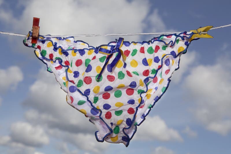 Spotted Pants Hang Over Linen Stock Image - Image of laundry, pants ...