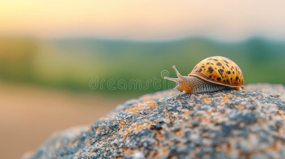 A Spotted Snail on a Rocky Surface Stock Illustration - Illustration of ...