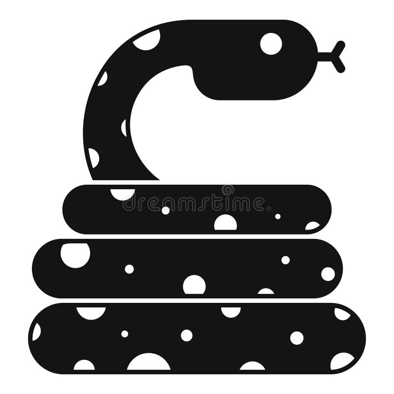 Spotted Snake Curled Up Icon Simple Style Stock Illustration ...