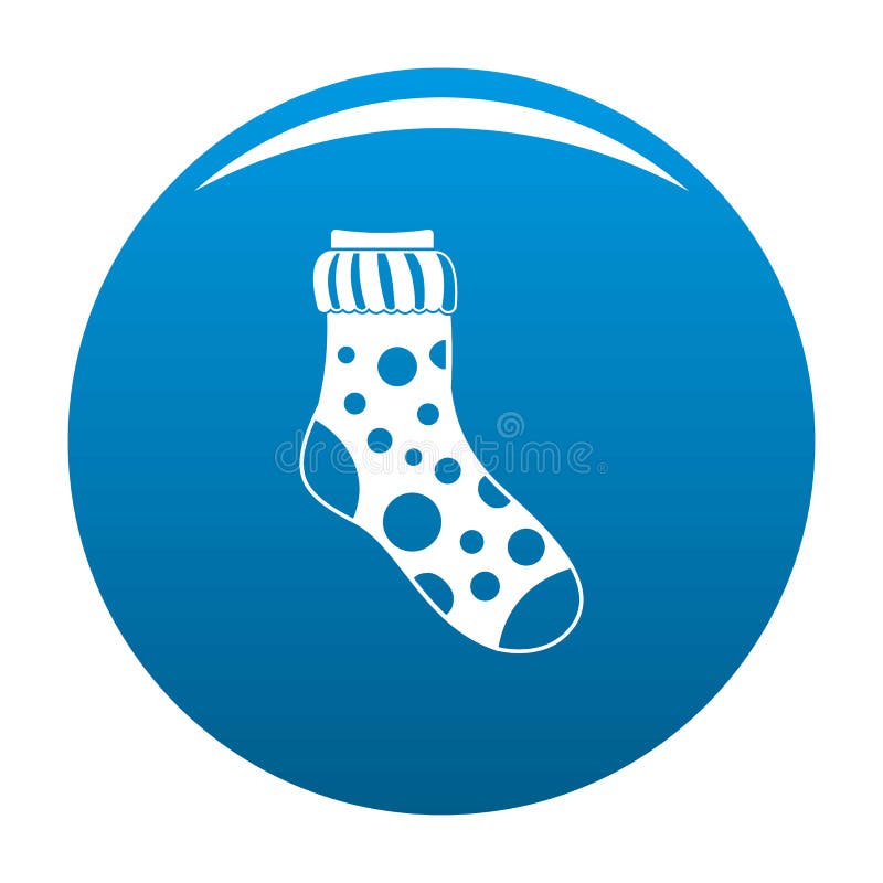 Spotted Sock Icon Vector Blue Stock Vector - Illustration of object ...