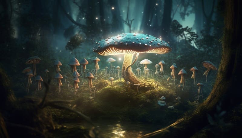 Spotted Toadstool Adds Beauty To Forest Landscape Generated by AI Stock ...