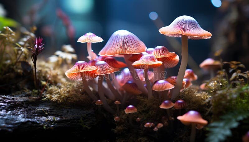 Spotted Toadstool Growth in Autumn Forest Beauty Generated by AI Stock ...