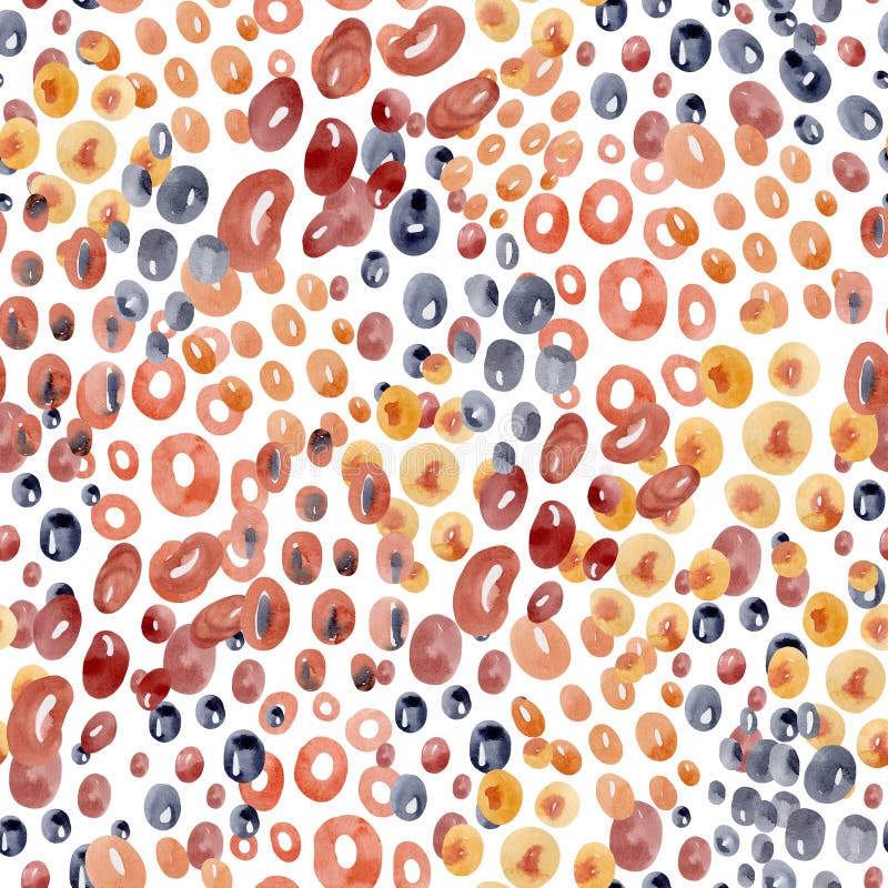 Spotted Watercolor Seamless Pattern with Dots and Blots Stock Photo ...