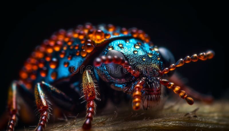 Spotted Weevil Sharp Claw in Selective Focus on Dark Leaf Generated by ...