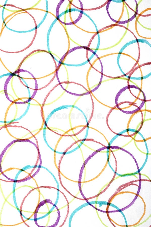 Spotty Circle Spots in Childlike Felt Tip Pen Rainbow Background Stock ...