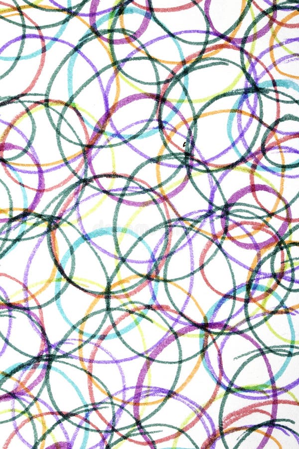 Spotty Circle Spots in Childlike Felt Tip Pen Rainbow Background Stock ...