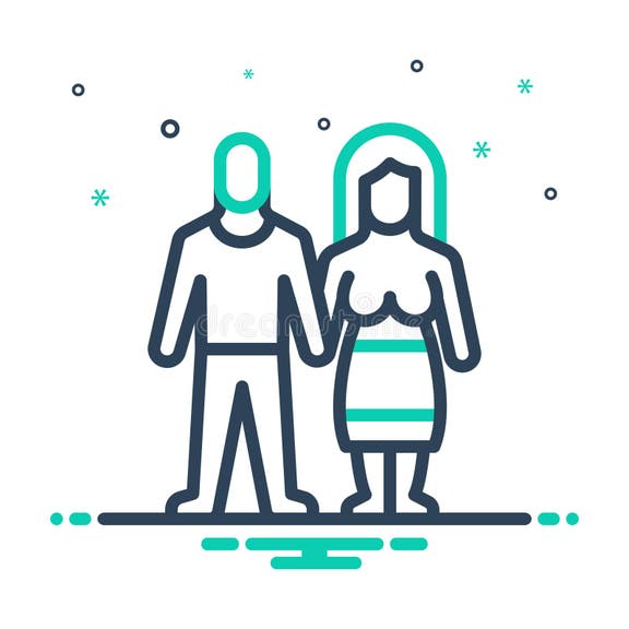 Mix Icon for Spouse, Husband and Couple Stock Illustration ...