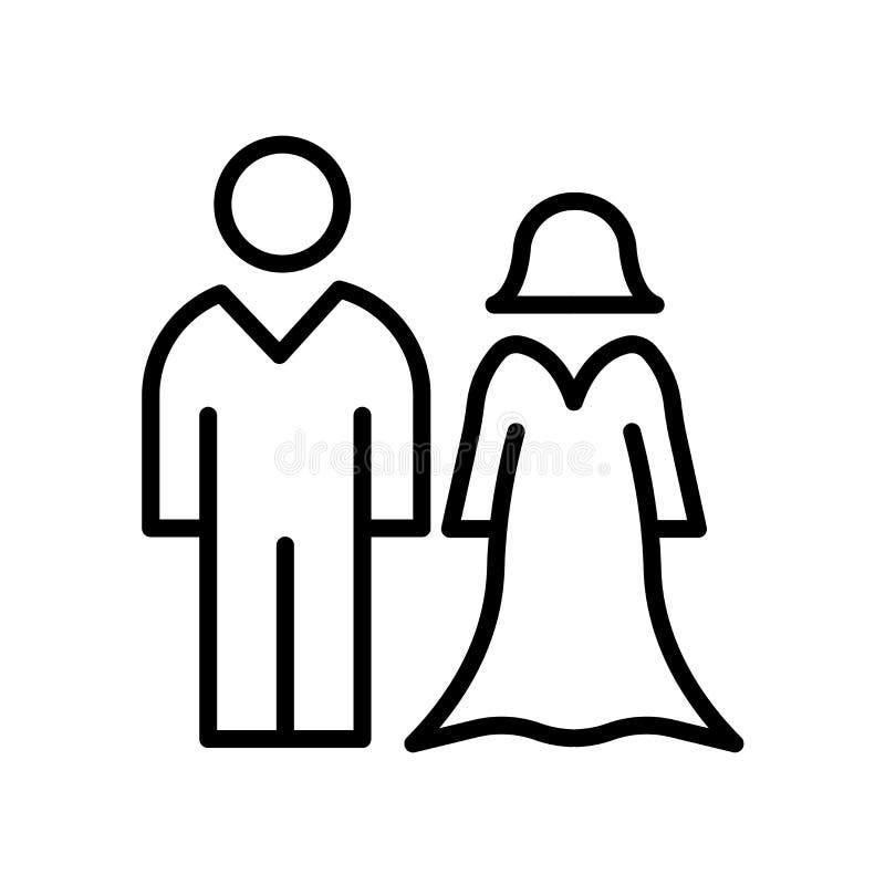 Marriage Icon Vector Sign and Symbol Isolated on White Background ...