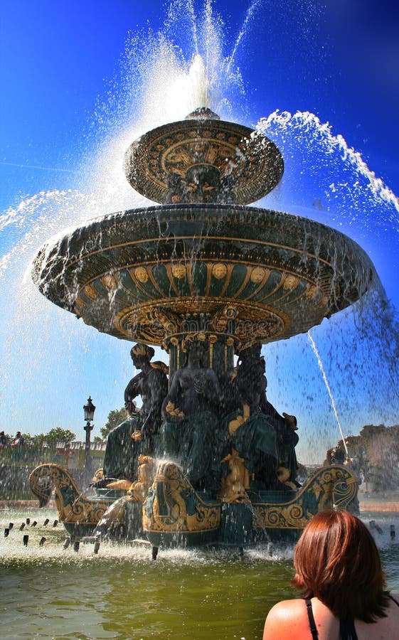 Spouting Fountain in Paris stock image. Image of city - 1511699