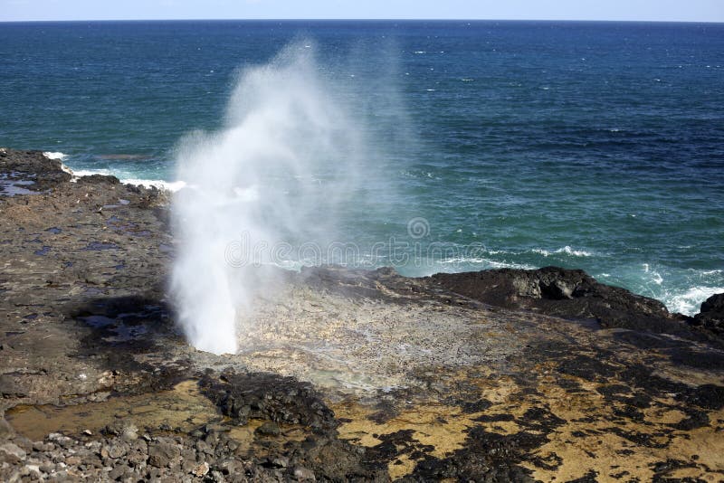 Spouting Horn stock image. Image of ocean, kauai, spouting - 28298327