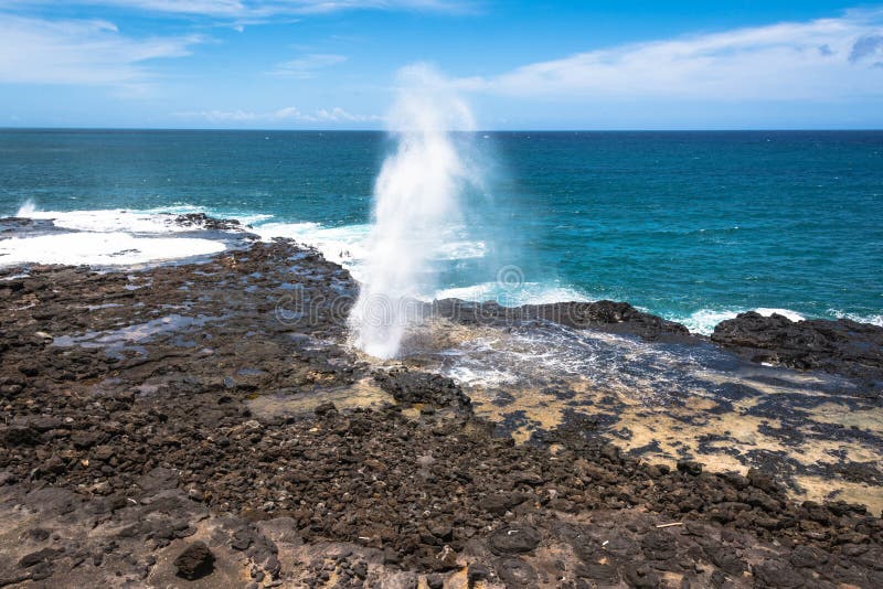 The Spouting Horn, Hawaii stock image. Image of water - 49572145