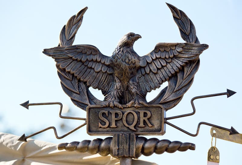 SPQR eagle scepter stock image. Image of emblem, insignia - 42400201