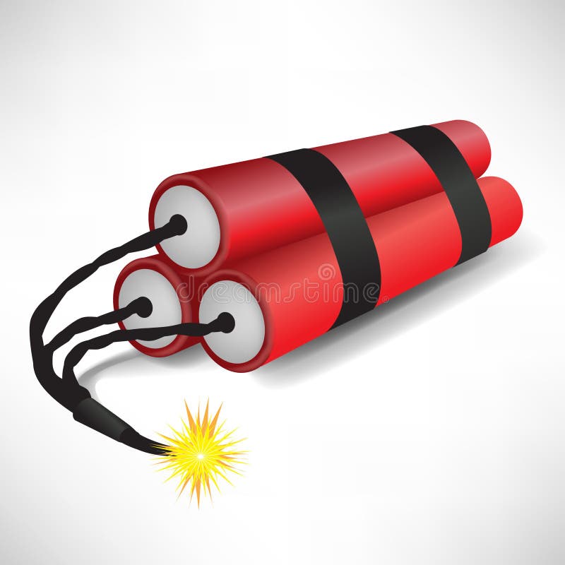 Tecknad Filmdynamit Exploderar Med Den Brinnande Filten För Lekar ...