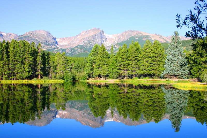 Sprague Lake stock photo. Image of lake, park, tree, water - 15326506
