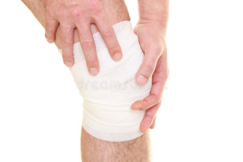 Sprained knee stock photo. Image of bandage, sports, pain - 522432