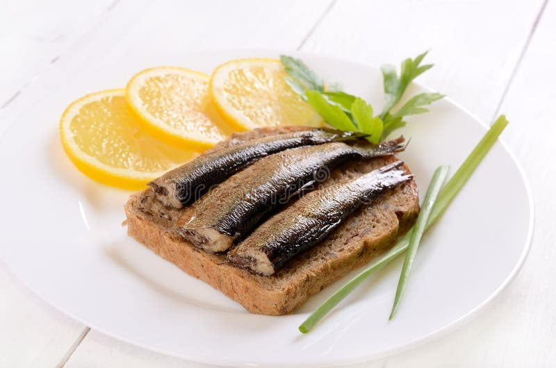 Sprats sandwich stock image. Image of parsley, grill - 39598149