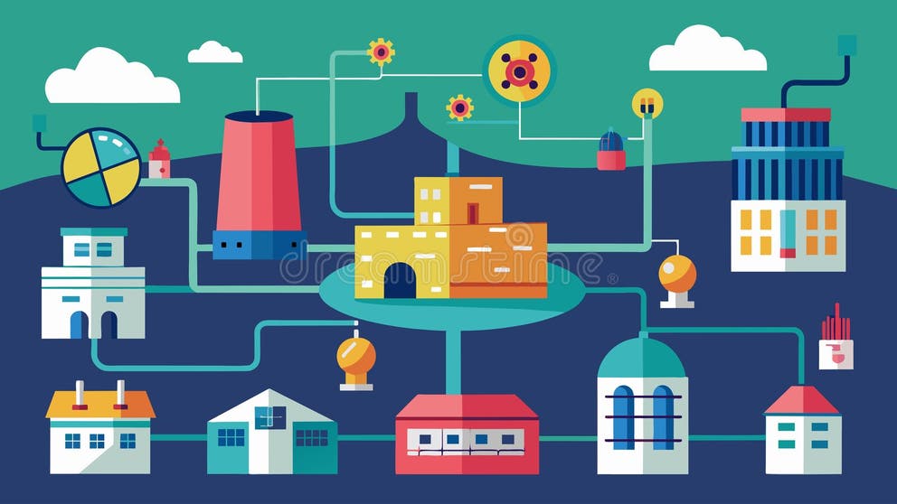 A Sprawling Complex with Multiple Buildings and Structures Connected by ...