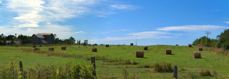 Sprawling Farm Land and Farm Houses is Manitoulin, on, Canada Stock ...