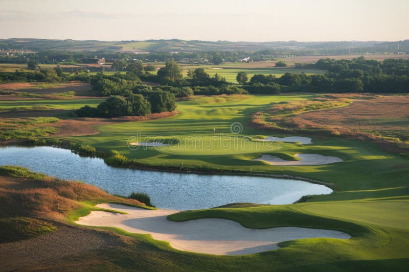 Sprawling Golf Course Features Green Fairways, Bunkers, and Peaceful ...