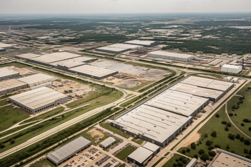 A Sprawling Industrial Complex with Multiple Factories, Warehouses, and ...