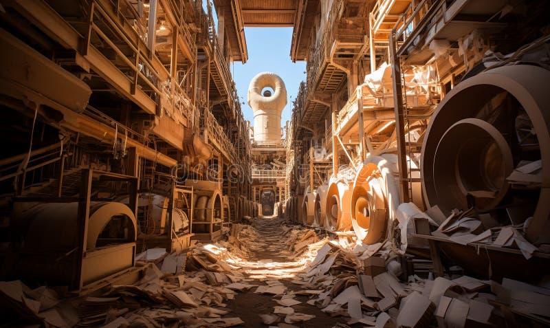 Massive Industrial Area Teeming with Machinery Stock Image - Image of ...