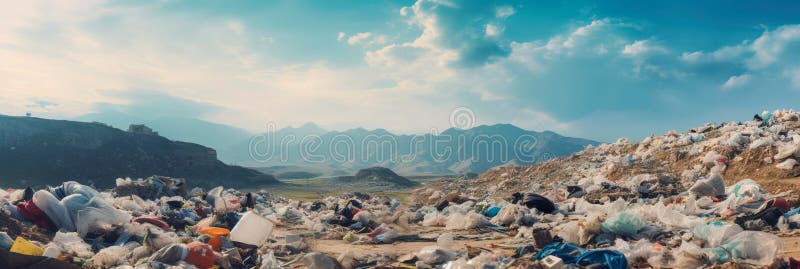 Sprawling Landfill Site Overflowing with Mountains of Discarded Plastic ...