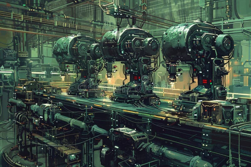 A Sprawling Machine Room Buzzes with Activity As Numerous Machines ...