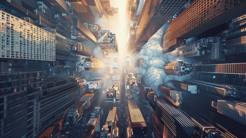 A Sprawling Metropolis Dominated by Towering Skyscrapers that Stretch ...