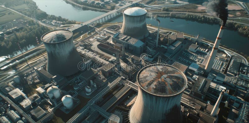 A Sprawling Nuclear Power Plant Complex with Multiple Reactors and ...