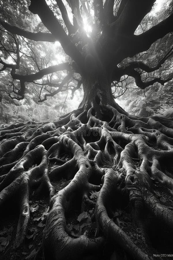 The Sprawling Roots of an Ancient Tree Stock Photo - Image of system ...