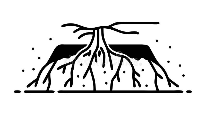 Sprawling Roots Tree Icon, Extensive Growth Symbol, Vector Design ...