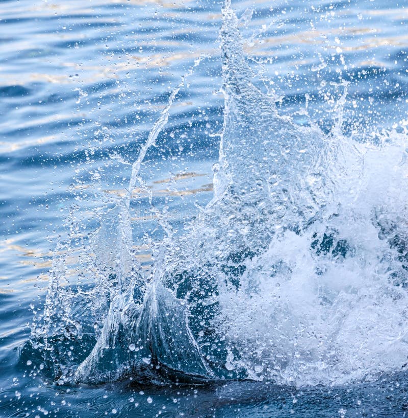 Spray in the Blue Water of the Sea Stock Image - Image of travel, water ...