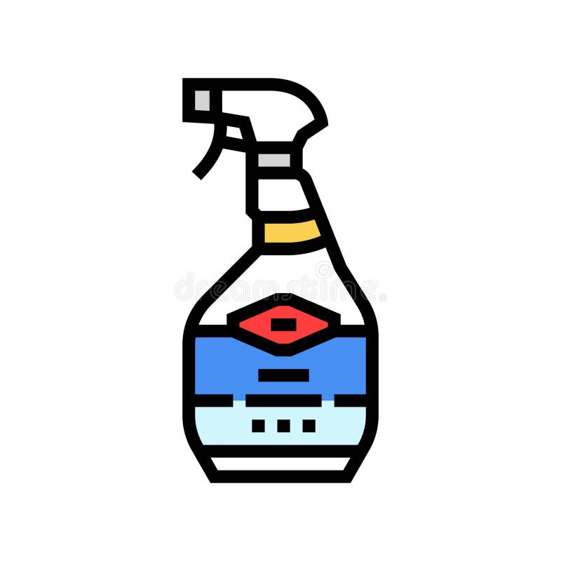 Spray Bottle Bleach Color Icon Vector Illustration Stock Illustration ...