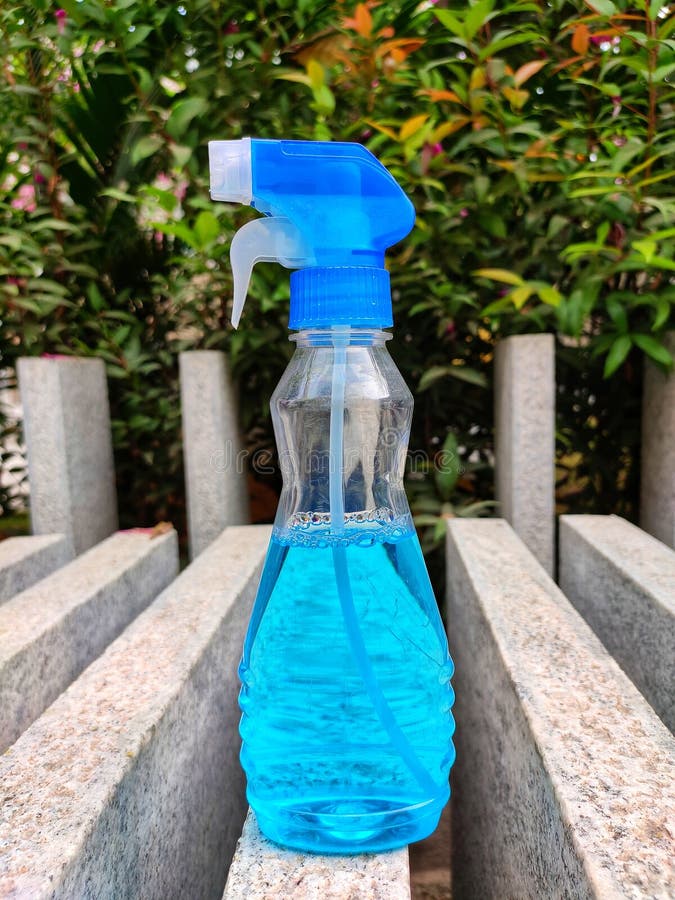 Spray Bottle of Blue Glass Cleaner Isolated on White Stock Image ...