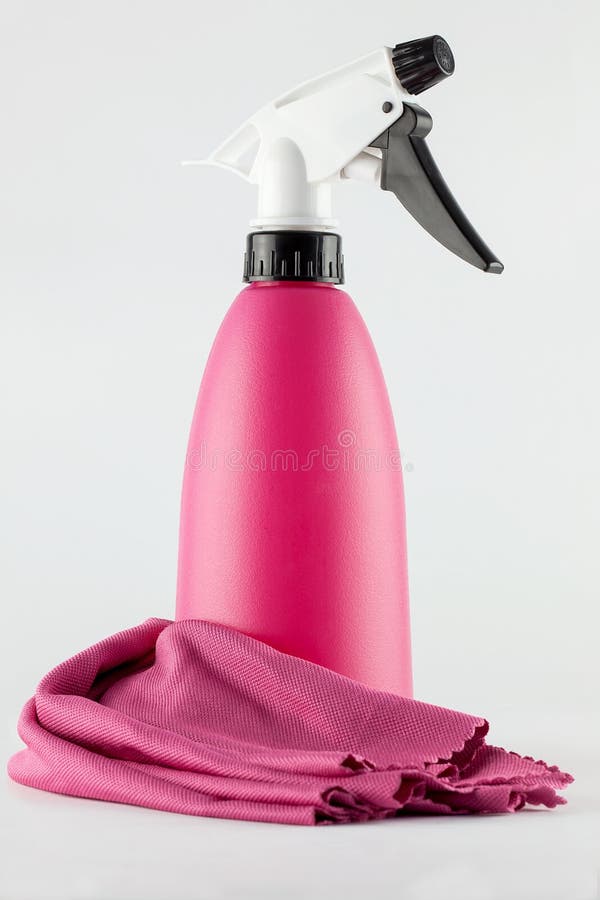 Spray Bottle and Cleaning Cloth Stock Photo - Image of spray, household ...