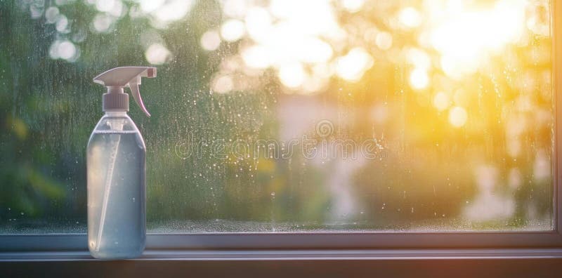 Spray Bottle Cleans Window for a Spotless View with Refreshing Outdoor ...