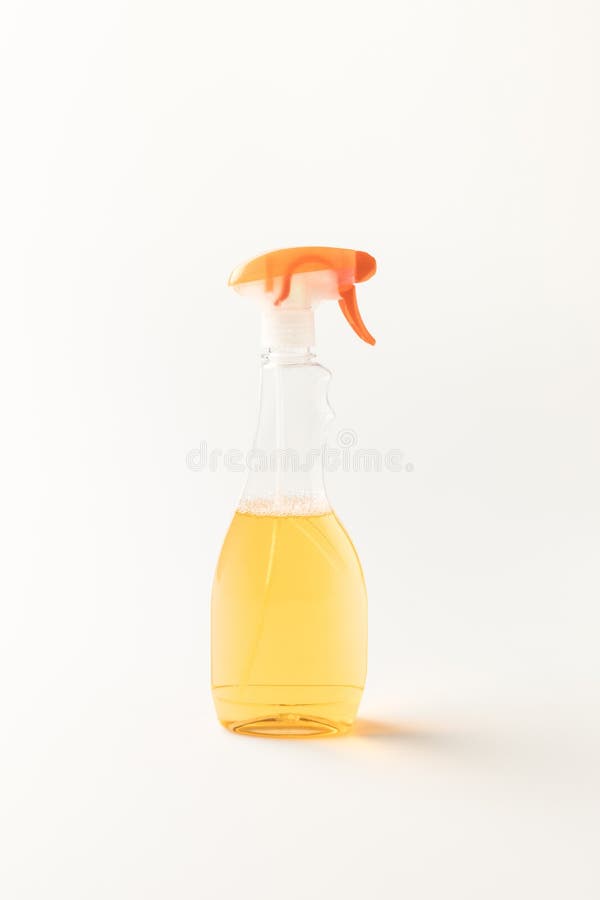Close-up View of Plastic Spray Bottle of Yellow Cleaning Fluid Stock ...