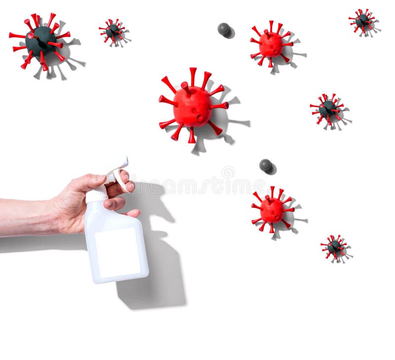 Spray Bottle with Epidemic Influenza Concept Stock Photo - Image of ...
