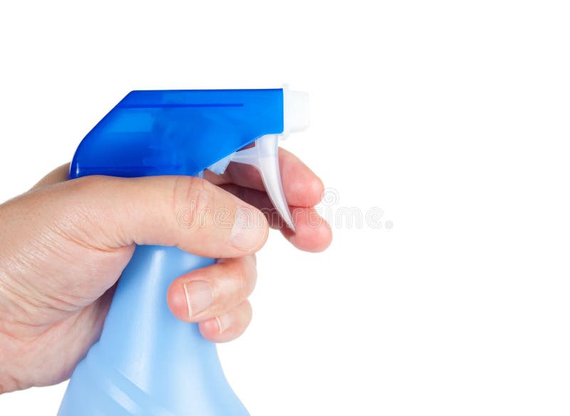 Spray bottle in a hand stock image. Image of hygiene - 63476783
