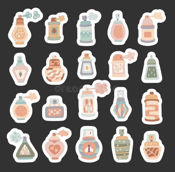 Spray Bottle Object Set in Scandinavian Style Stock Illustration ...
