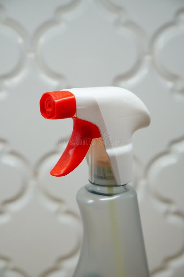 Spray Bottle with Red and White Trigger Stock Image - Image of close ...