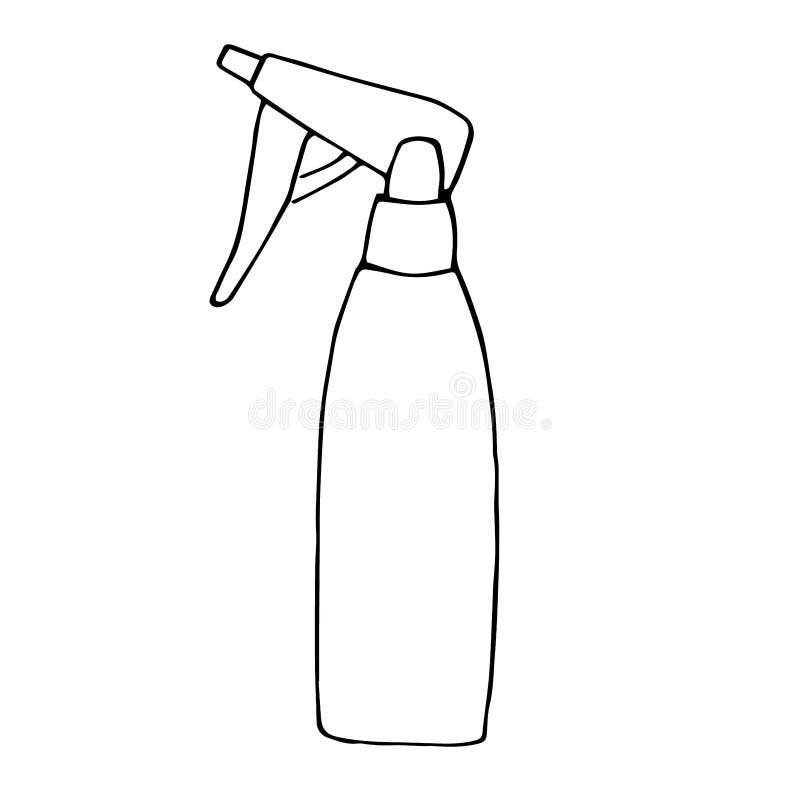 Spray Bottle Vector Illustration, Hand Drawing Doodle Stock Vector ...