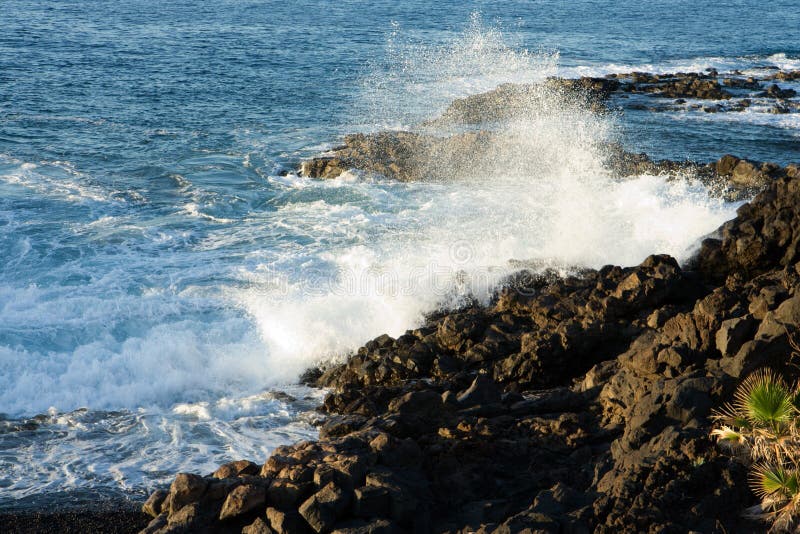 Spray from a Breaking Wave stock photo. Image of headland - 4121208