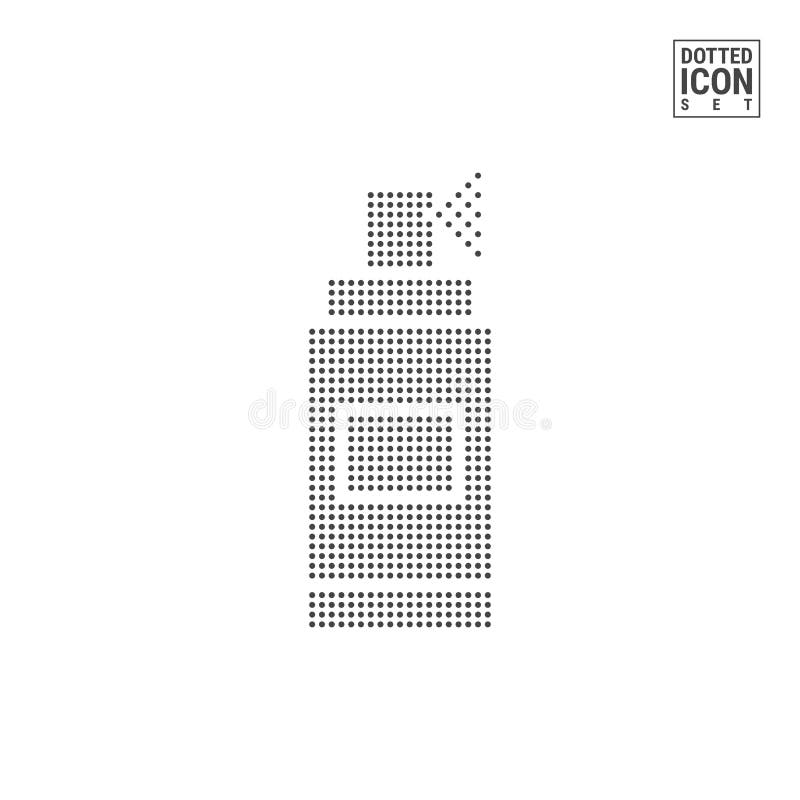 Spray Can Dot Pattern Icon. Spray Can Dotted Icon Isolated on White ...